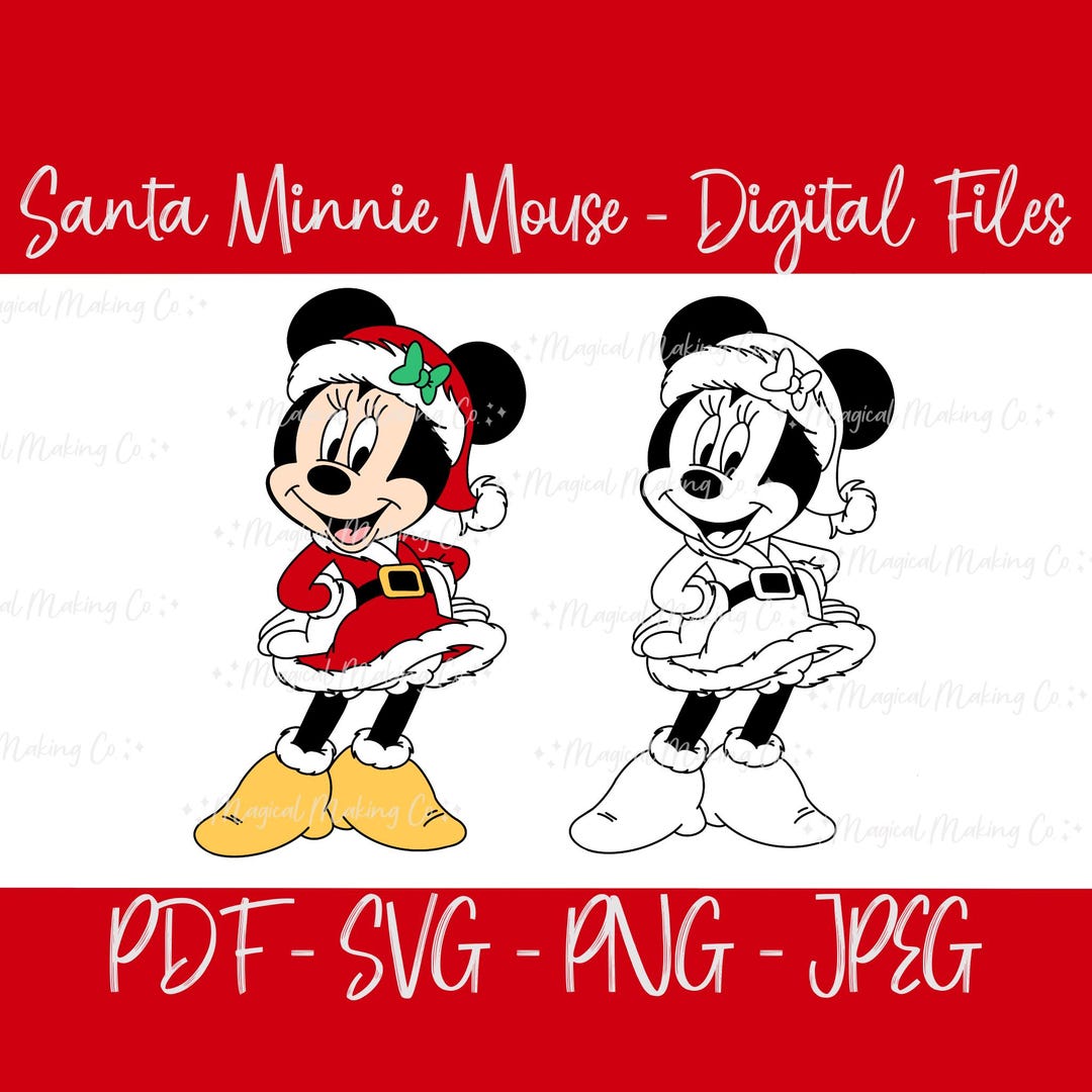 Santa Minnie Mouse Digital Files - Svg/pdf/png/jpeg - Christmas ...