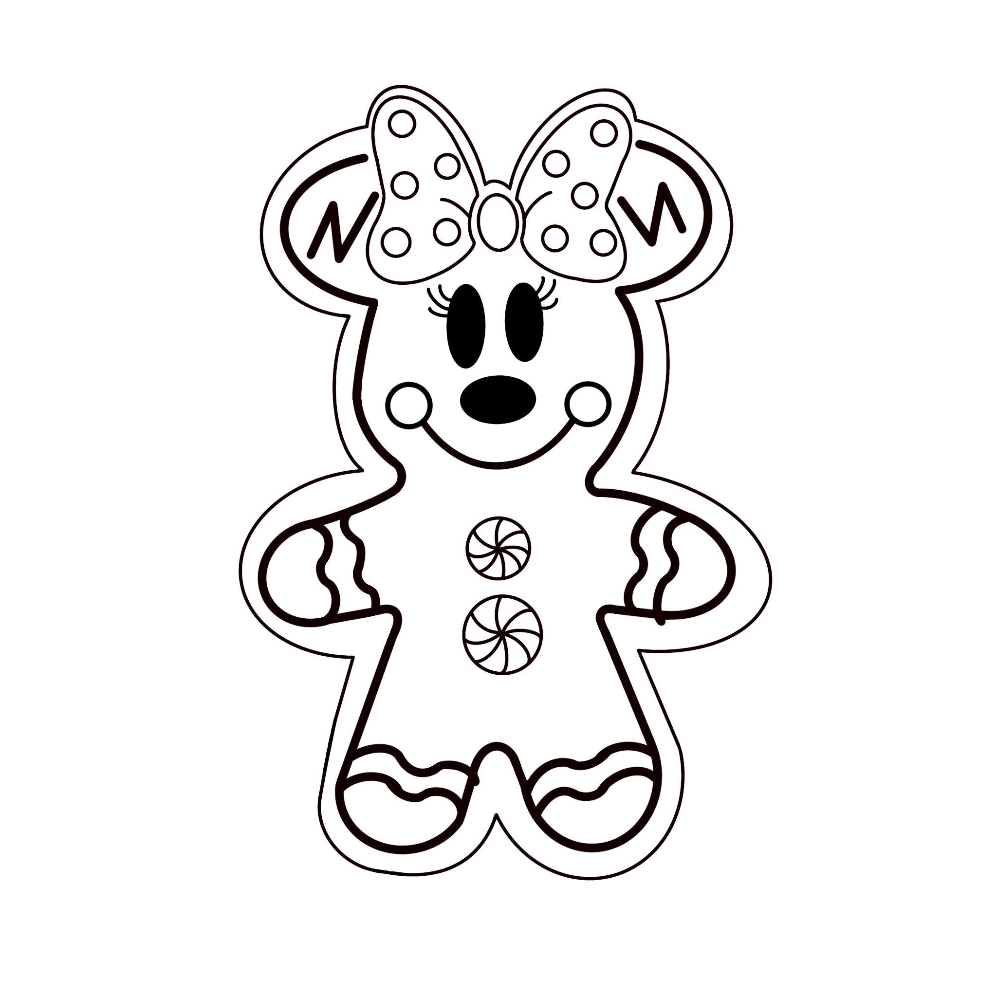 Minnie Mouse Gingerbread SVG File - Etsy UK