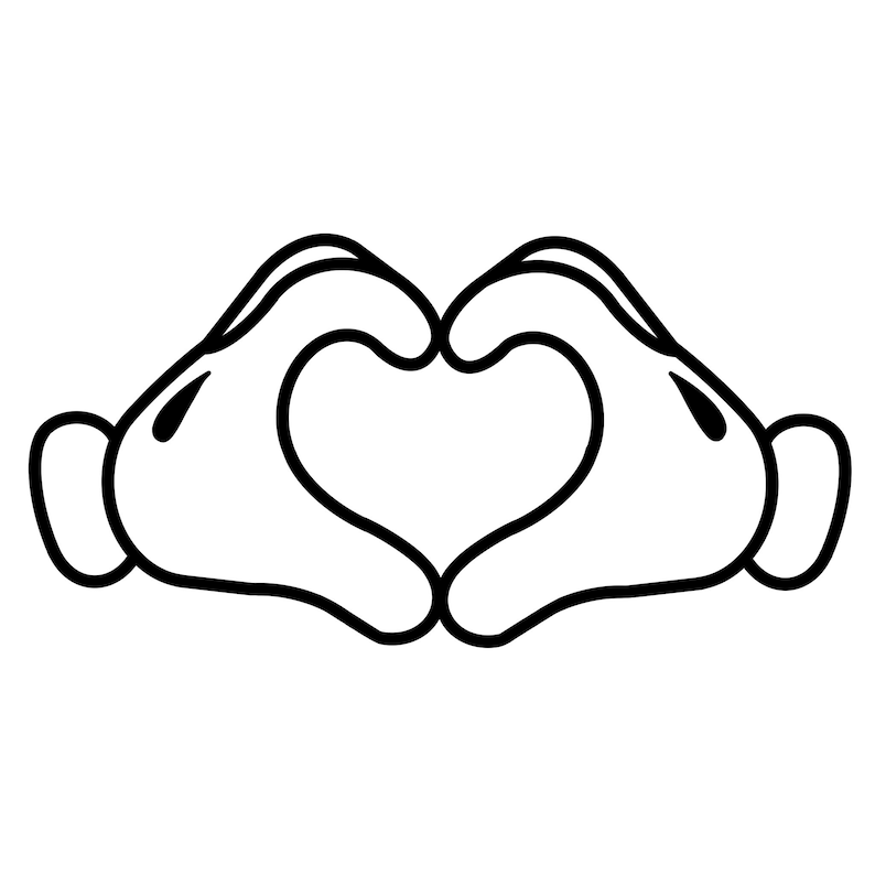 Mickey Mouse Heart Hands Digital Files Svg/pdf/png/jpeg - Etsy
