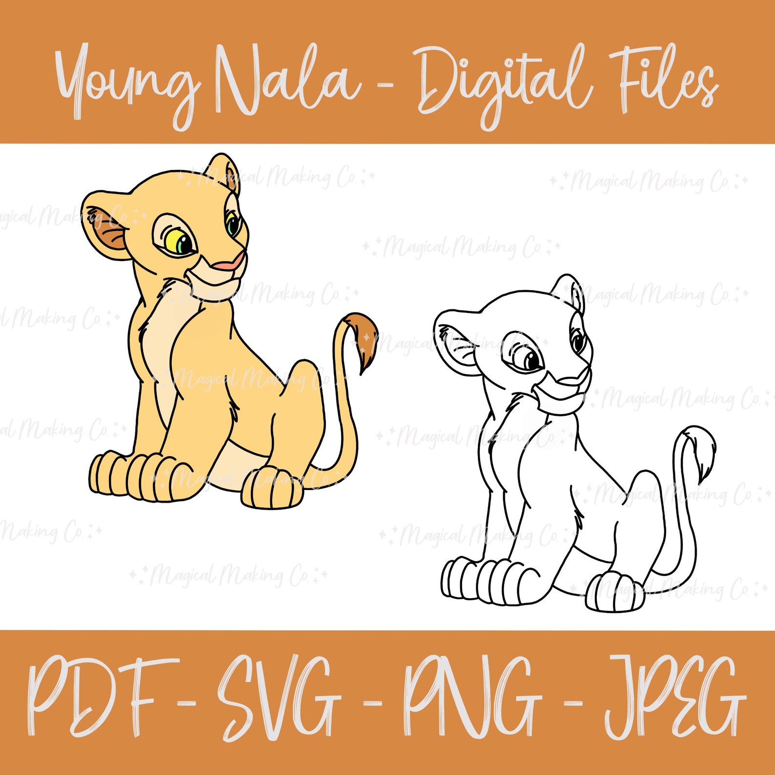 Young Nala (the Lion King) Digital Files - Svg/pdf/png/jpeg - the Lion ...