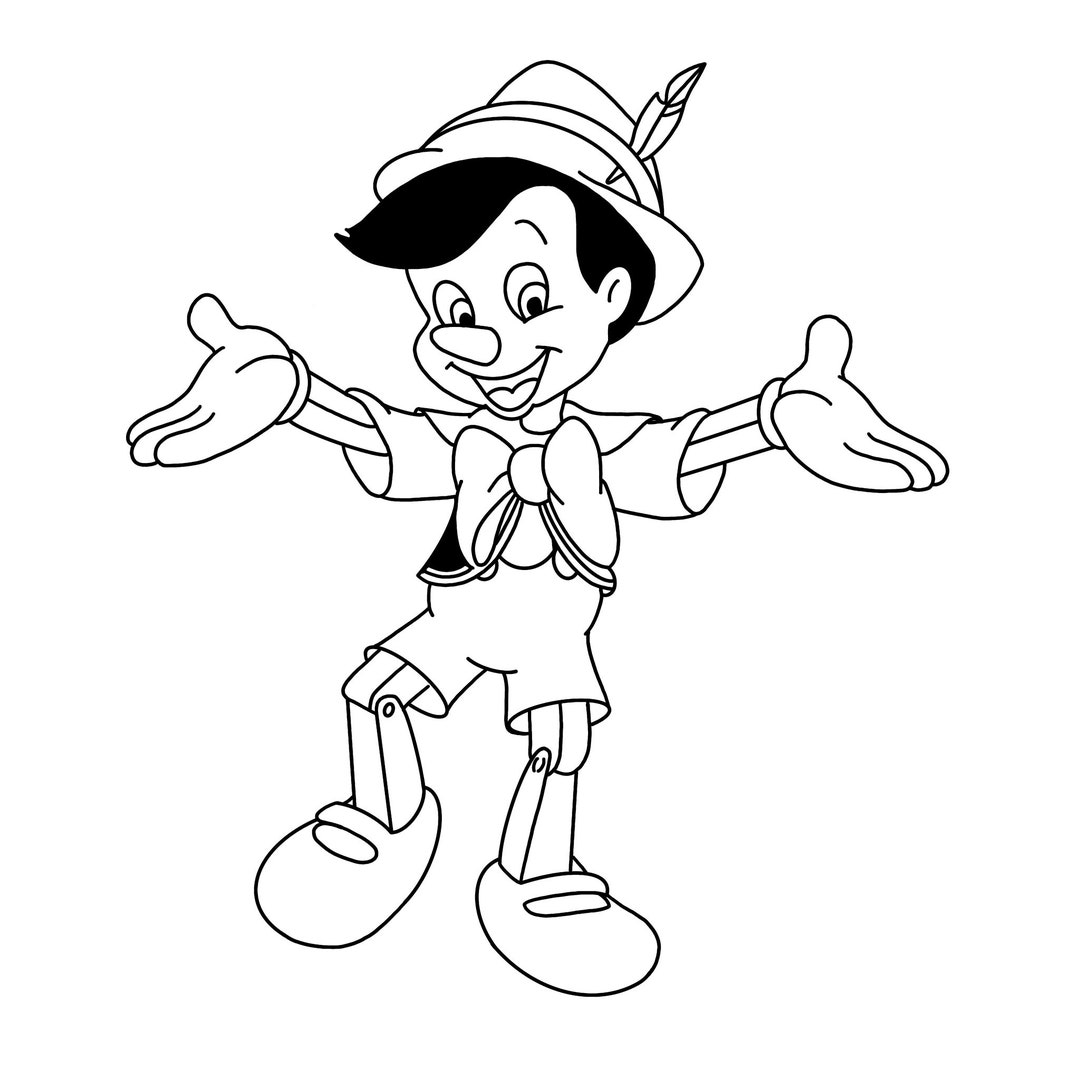 Pinocchio pinocchio Digital Files Svg/png/pdf/jpeg Children's Coloring ...