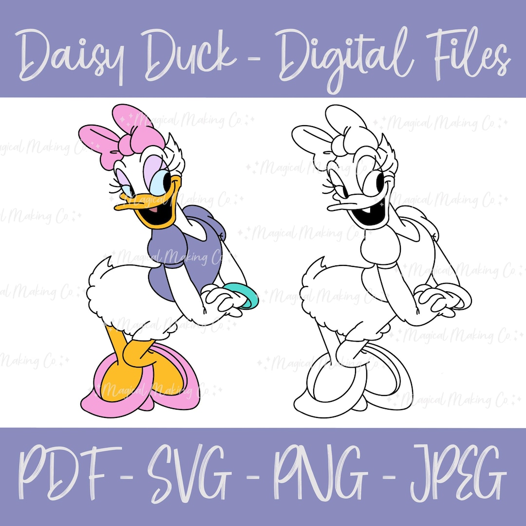 Daisy Duck Digital Files - Svg/pdf/png/jpeg - Kids Coloring Pages - Etsy