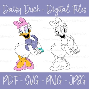 Daisy Duck Digital Files - Svg/pdf/png/jpeg - Kids Coloring Pages - Etsy