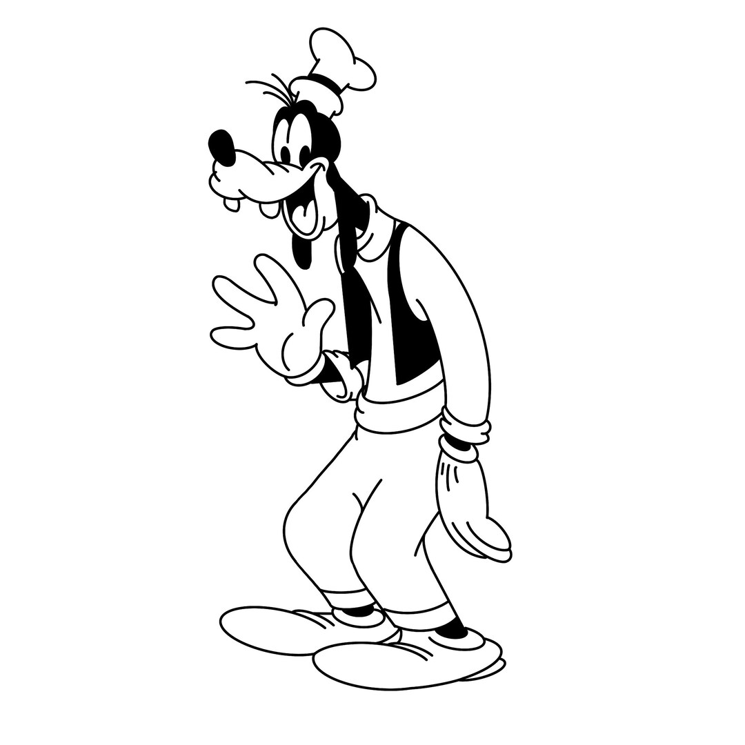 Goofy Waving Digital Files Svg/png/pdf/jpeg Goofy Coloring - Etsy