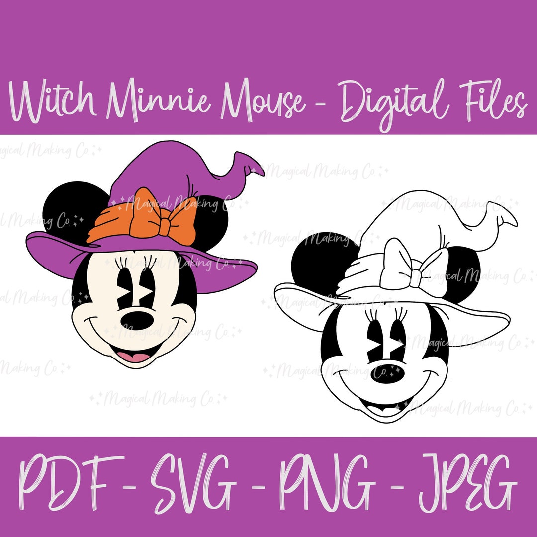 Witch Minnie Mouse Digital Files - Svg/pdf/png/jpeg - Halloween ...
