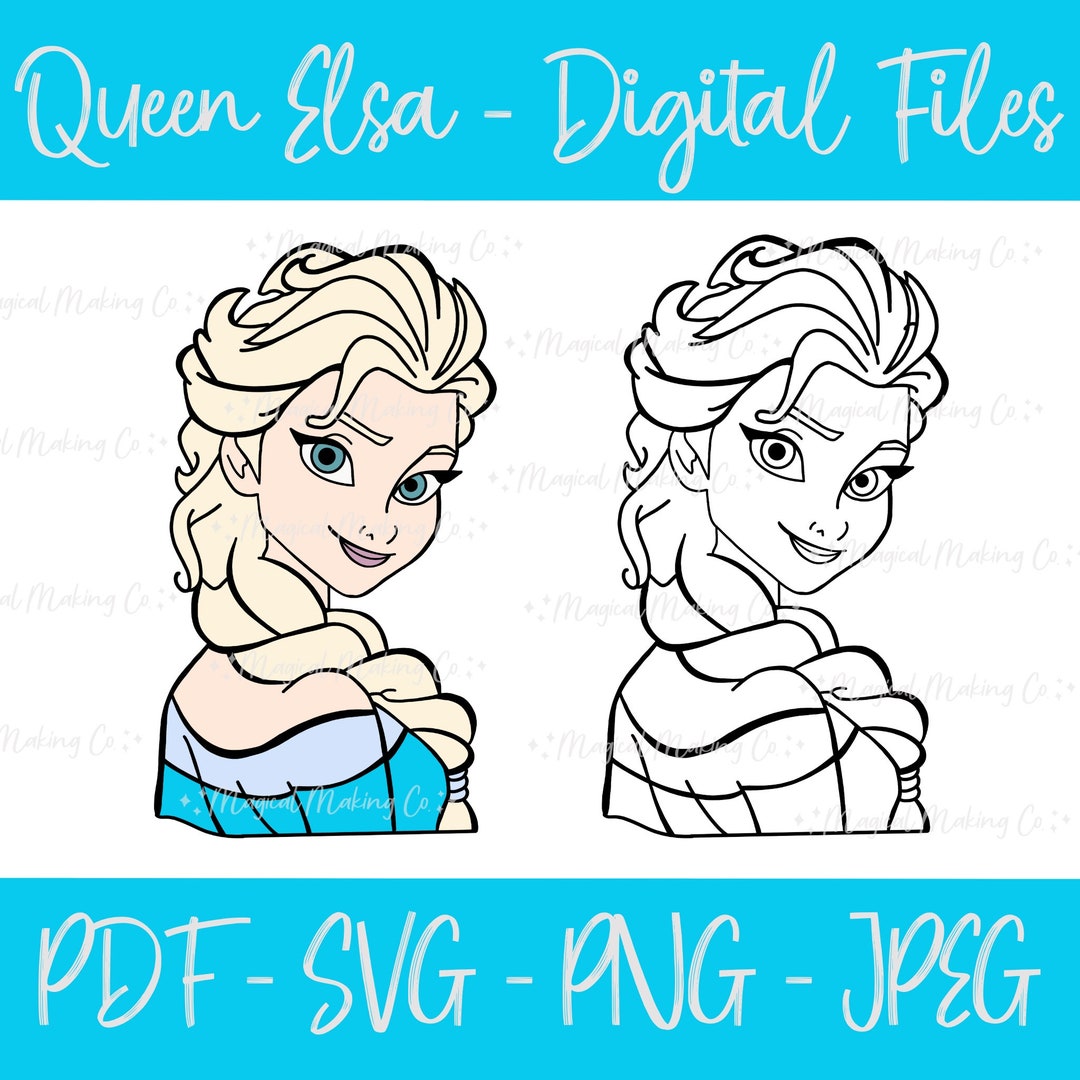 Queen Elsa Head (frozen) Digital Files - Svg/pdf/png/jpeg - Kids ...