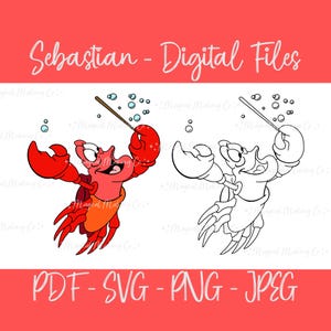 Sebastian (the Little Mermaid) Digital Files - Svg/pdf/png/jpeg - Kids ...