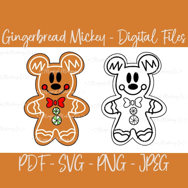 Mickey Gingerbread Svg - Etsy