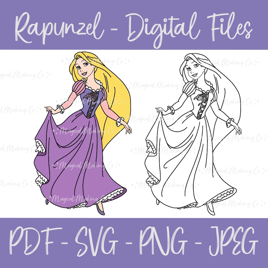 Princess Rapunzel (tangled) Digital Files - Svg/png/pdf/jpeg - Princess ...