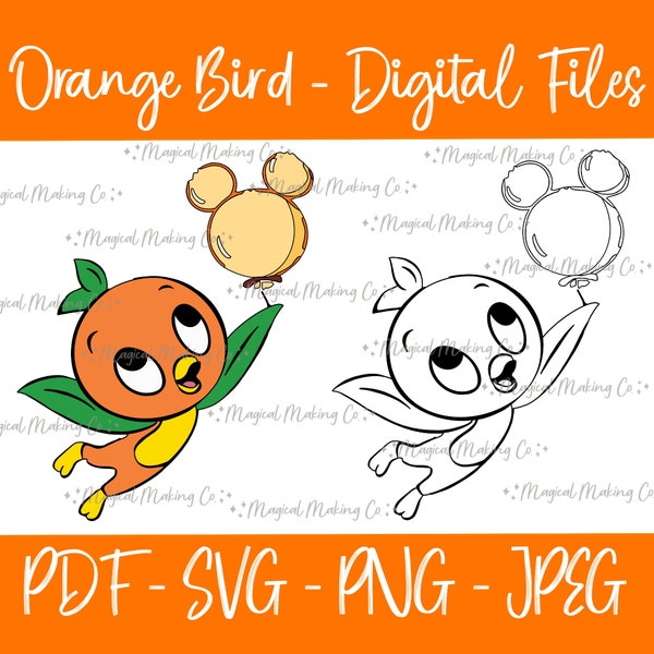 Orange Bird Svg - Etsy