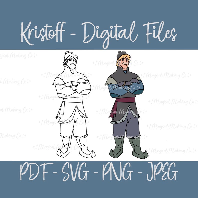 Kristoff (frozen) Digital Files - Svg/pdf/png/jpeg - Kids Coloring ...