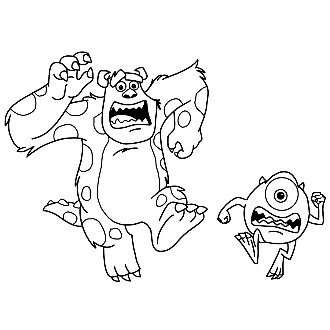 Mike and Sully Running monsters Inc. Digital Files - Etsy
