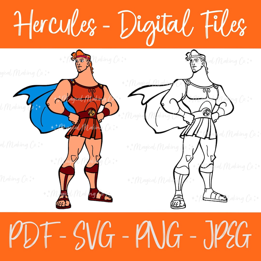 Hercules Digital Files - Vg/pdf/png/jpeg - Kids Coloring Pages - Etsy