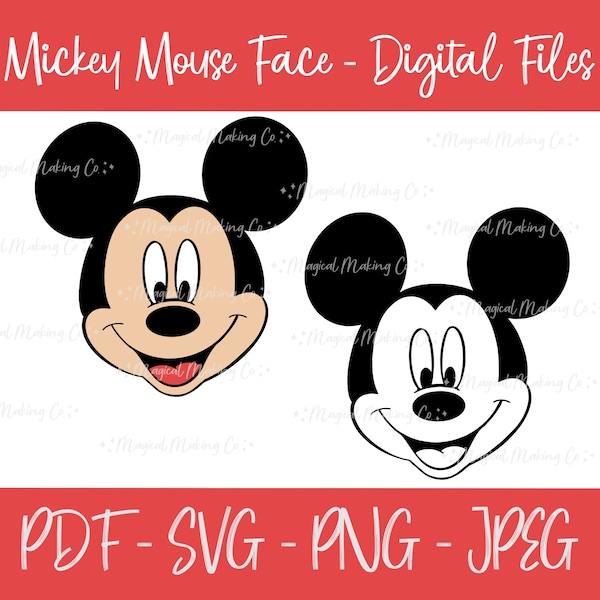 Mickey Mouse Face - Etsy