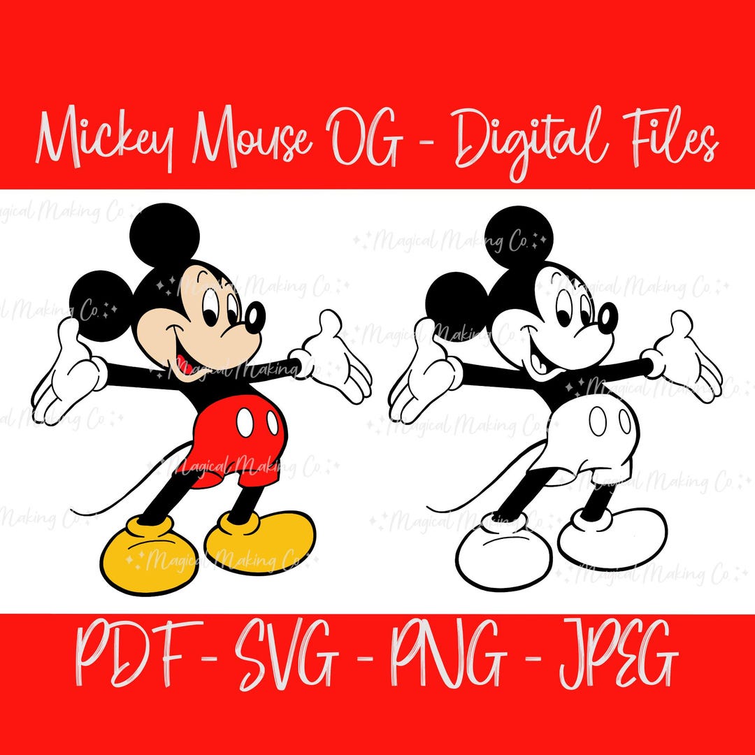 Mickey Mouse Digital Files - Svg/pdf/png/jpeg - Kids Coloring Pages - Etsy