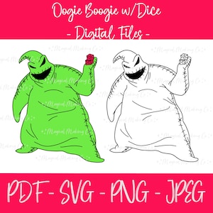 Oogie Boogie With Dice Digital Files (the Nightmare Before Christmas ...