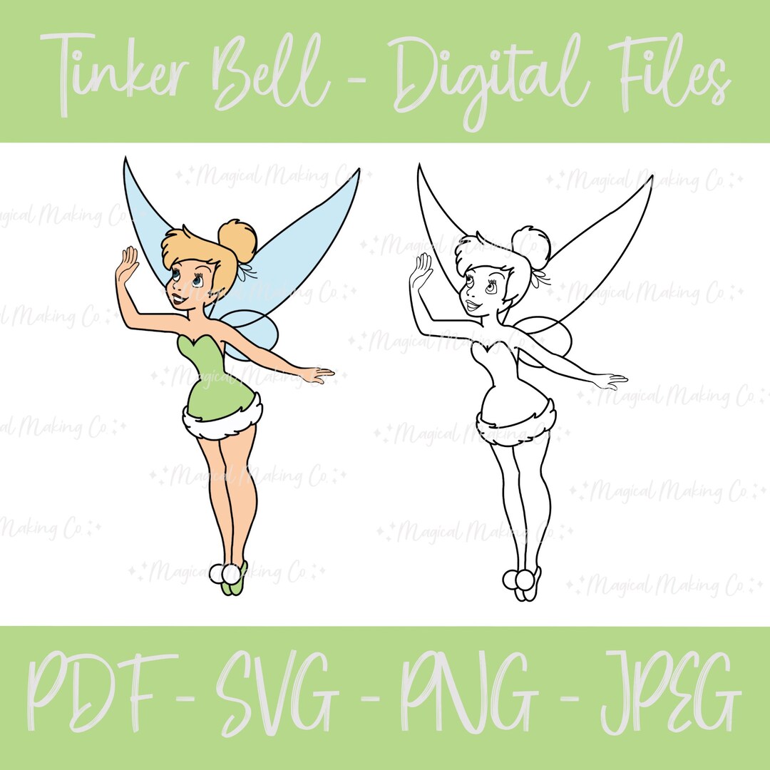 Tinker Bell (peter Pan) Digital Files - Svg/pdf/png/jpeg - Kids ...