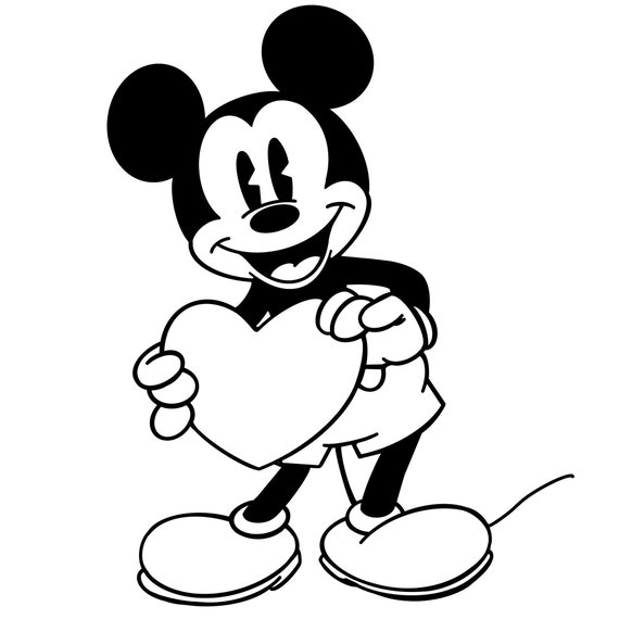 Mickey Mouse Heart SVG File - Etsy