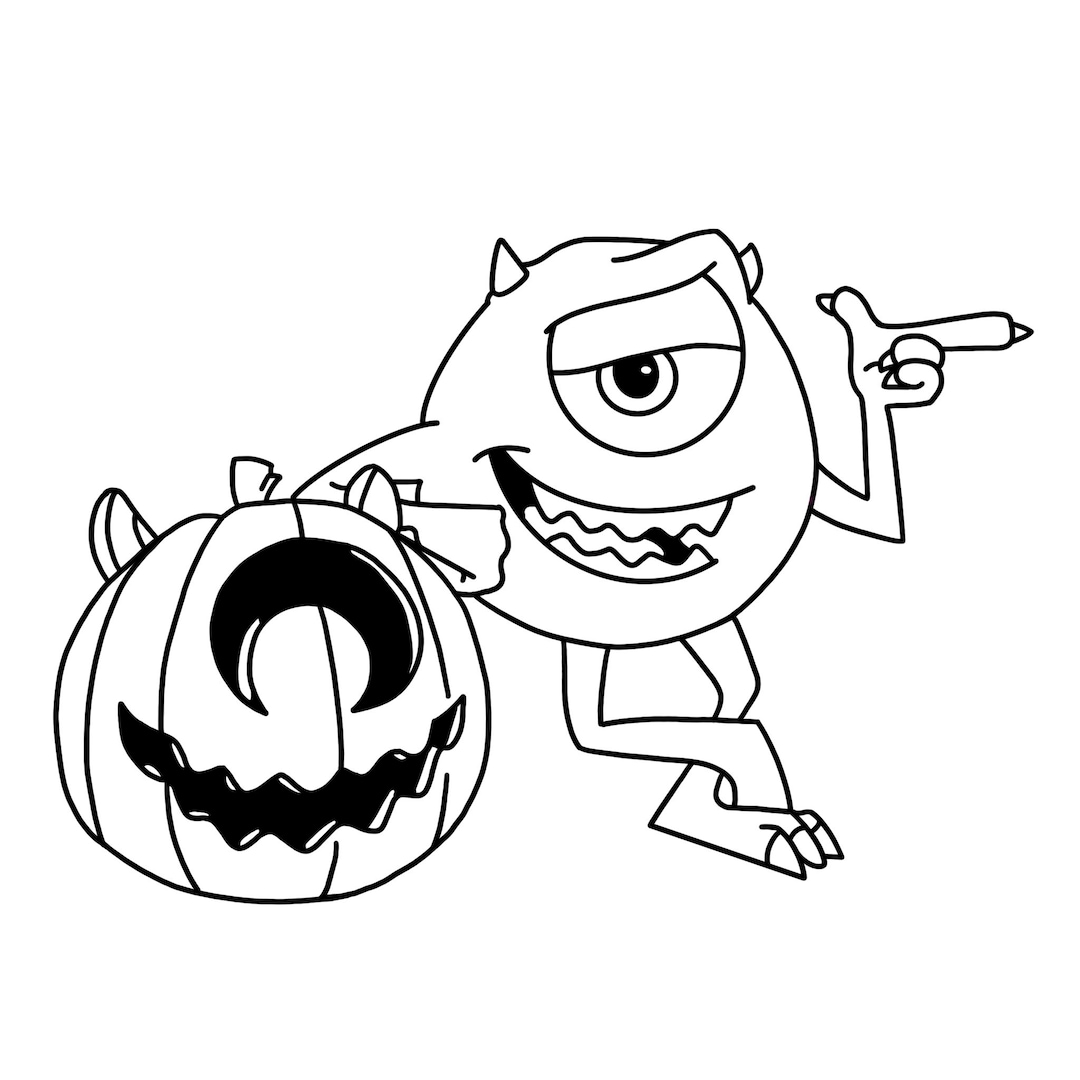Mike Wazowski With Pumpkin monsters Inc. Digital Files Svg/pdf/png/jpeg ...