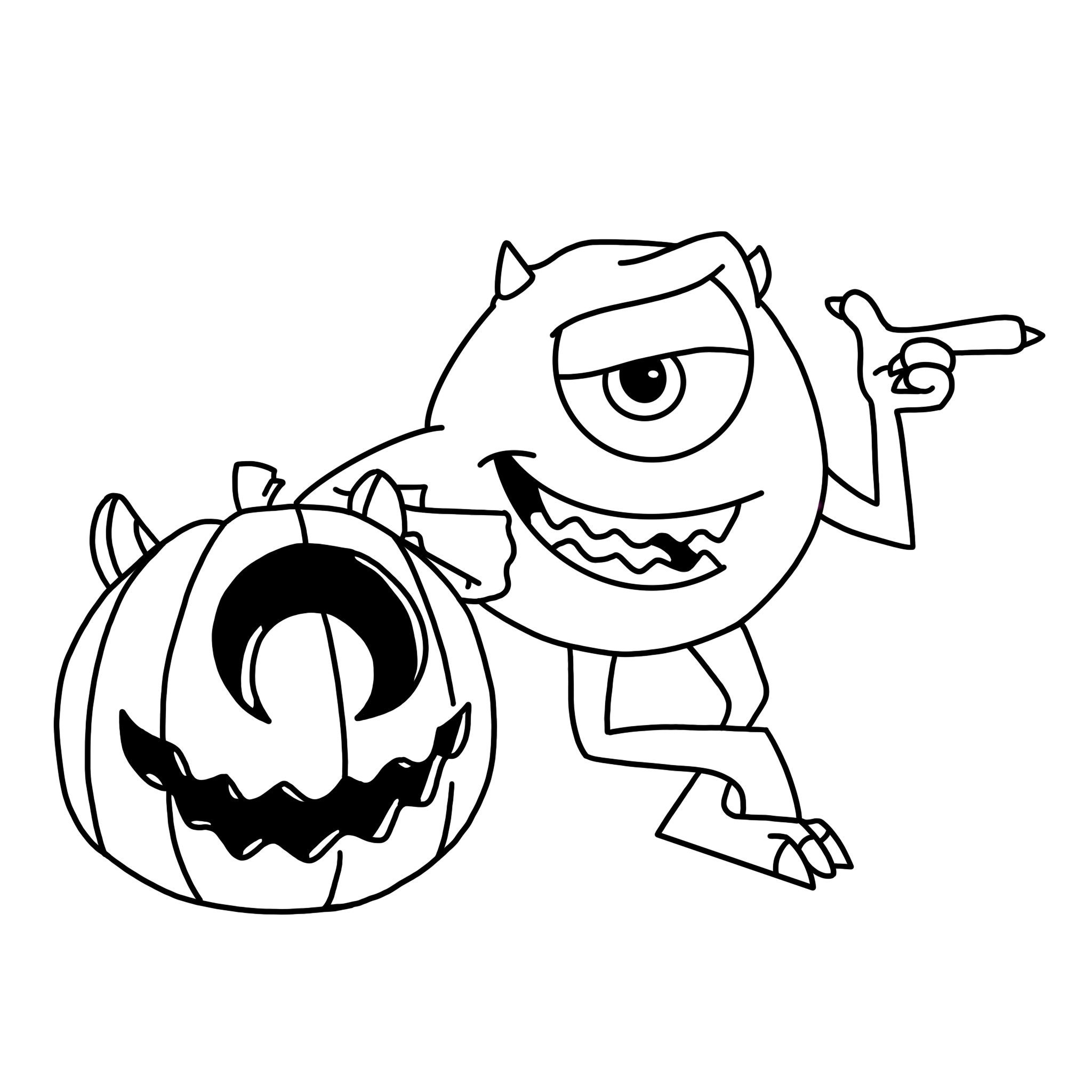 Mike Wazowski Christmas Coloring Page