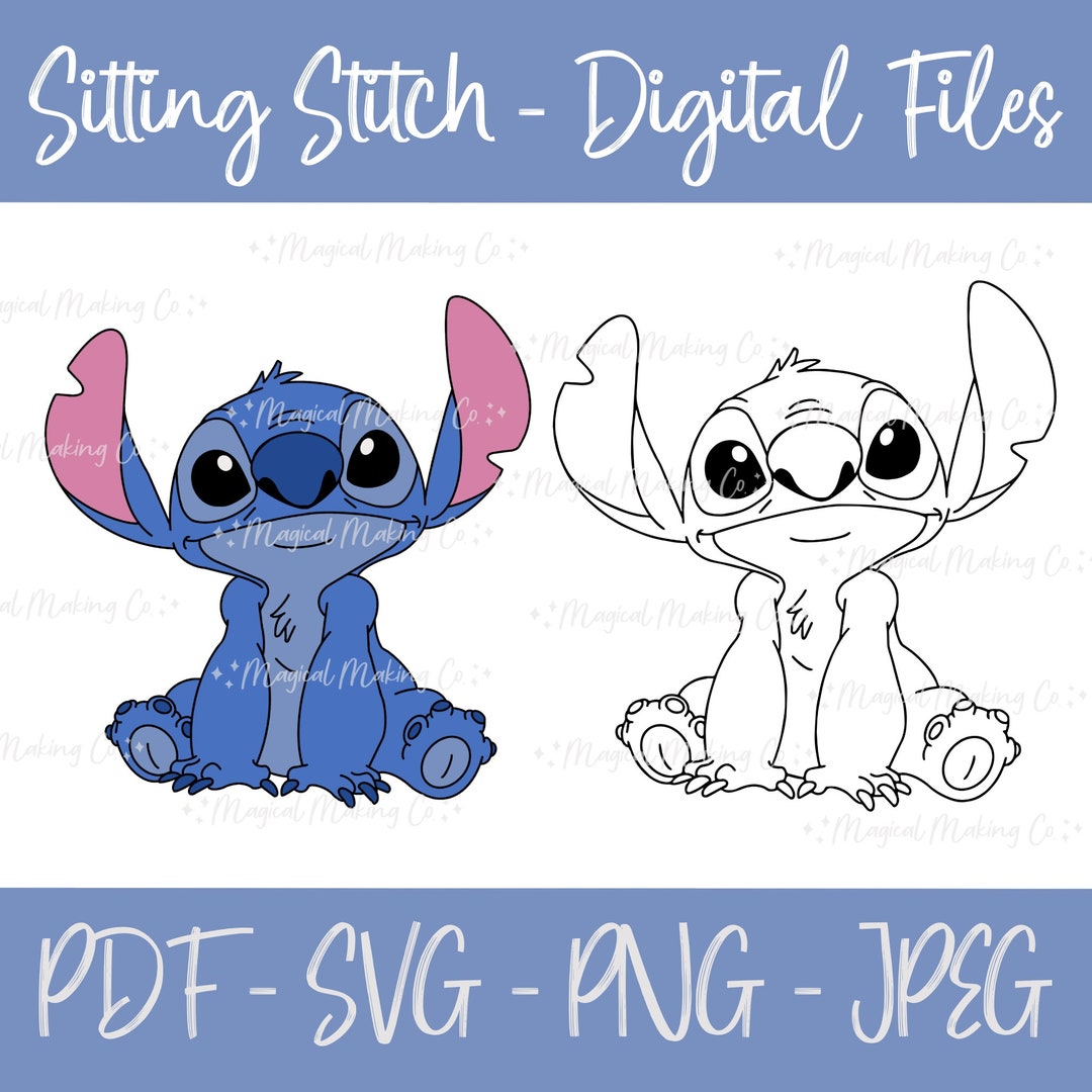 Sitting Stitch (lilo and Stitch) Digital Files - Svg/pdf/png/jpeg- Kids ...