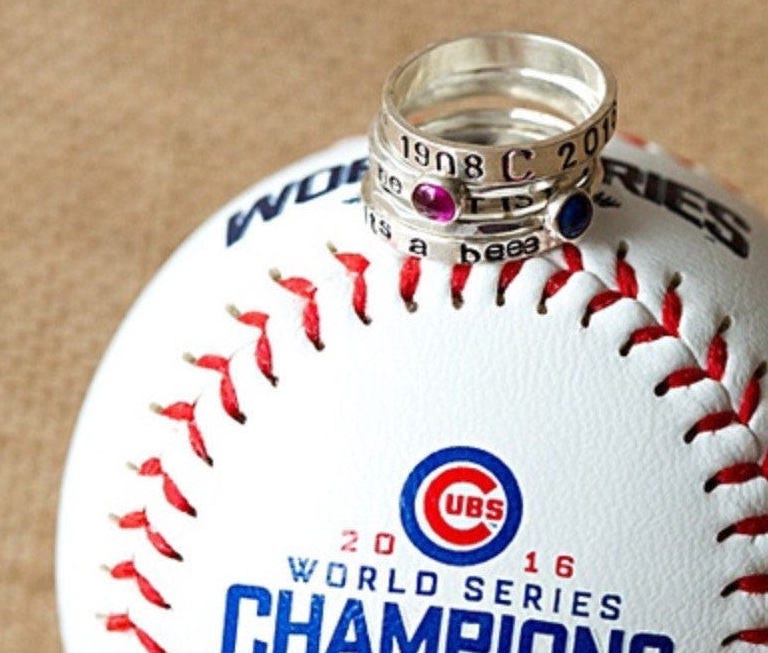 Cubs Ring, Cubs Stack Rings,harry Caray,ruby Ring, World Series 2016 ...