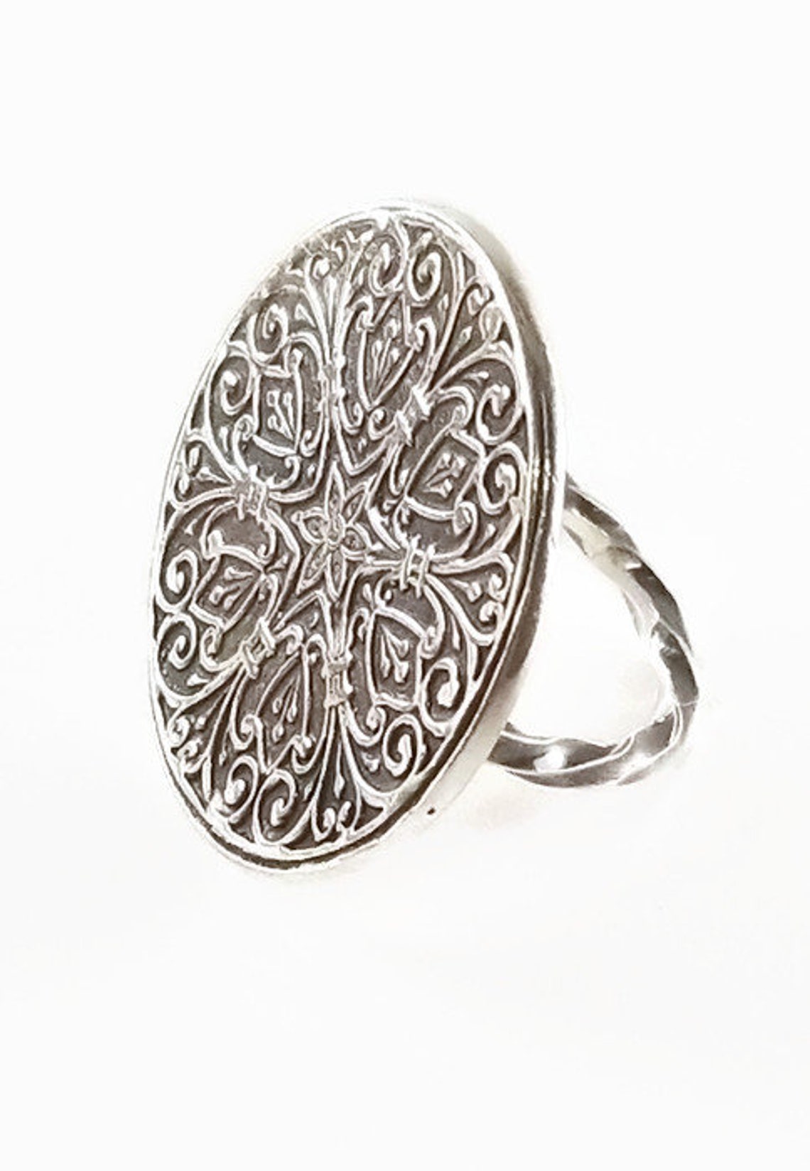 Sterling Silvermetal Clay Shield Ringboho Ringshield - Etsy