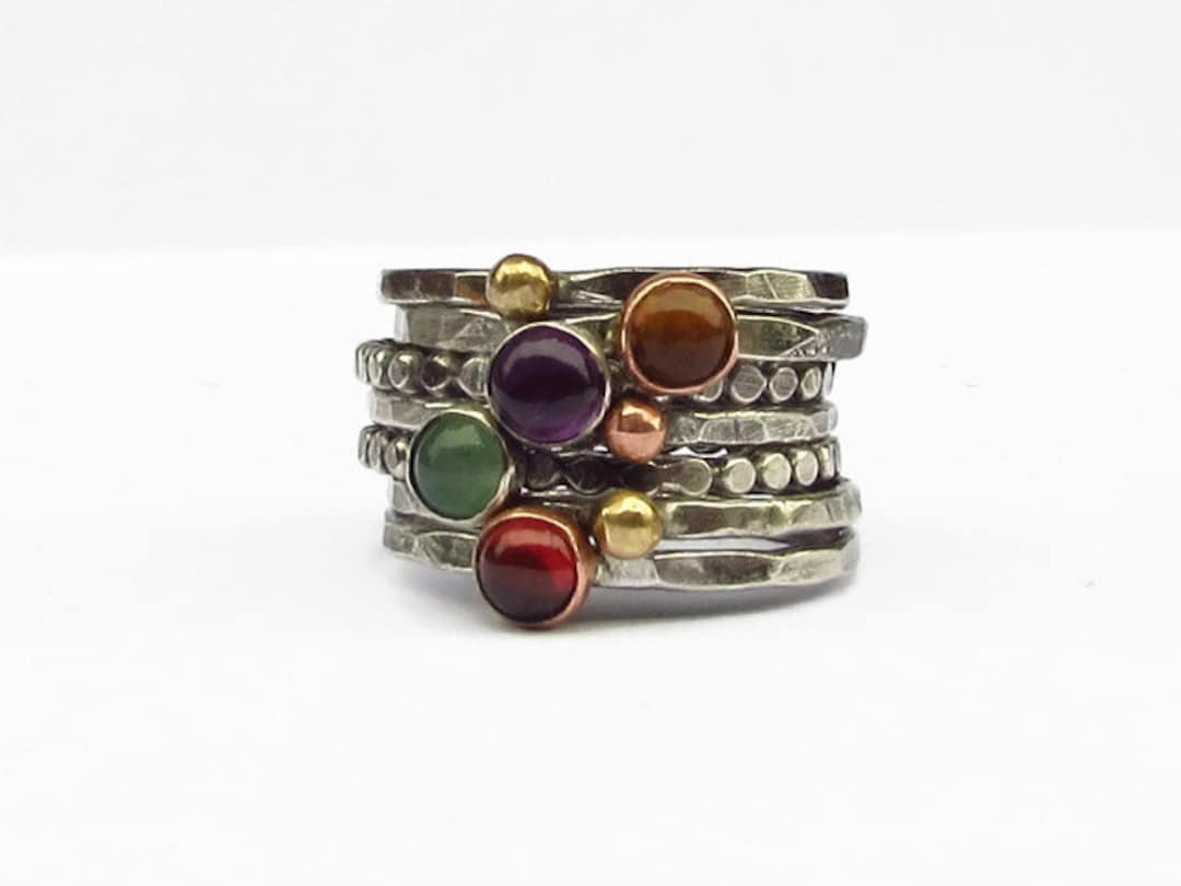 Rustic Stack Ring,sterling Silver, Boho Jewelry,boho Ring, Stack Ring ...