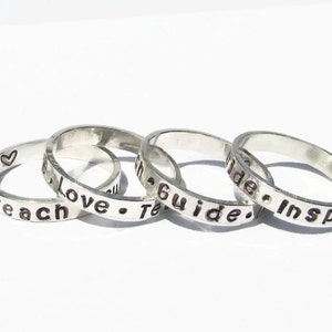 Teacher Gift,teacher Appreciation,message Ring,hand Stamped ...