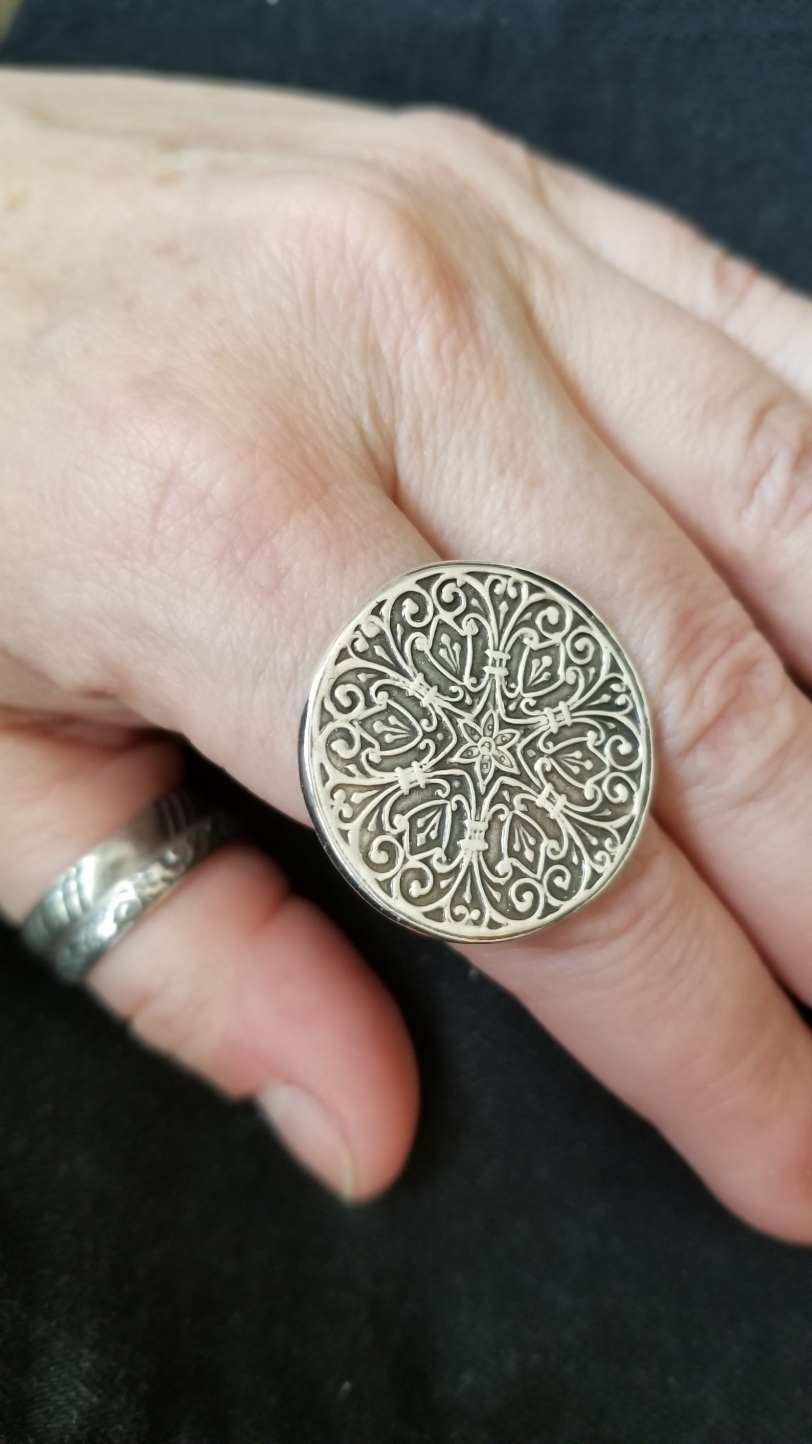 Sterling Silvermetal Clay Shield Ringboho Ringshield | Etsy