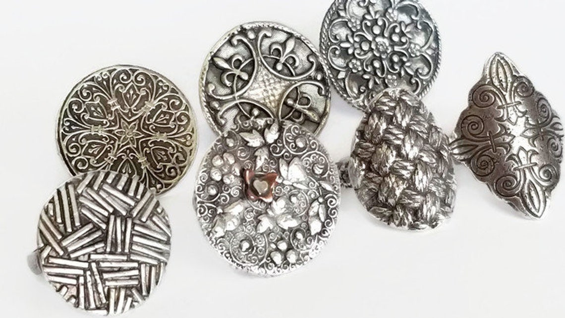 Sterling Silvermetal Clay Shield Ringboho Ringshield | Etsy