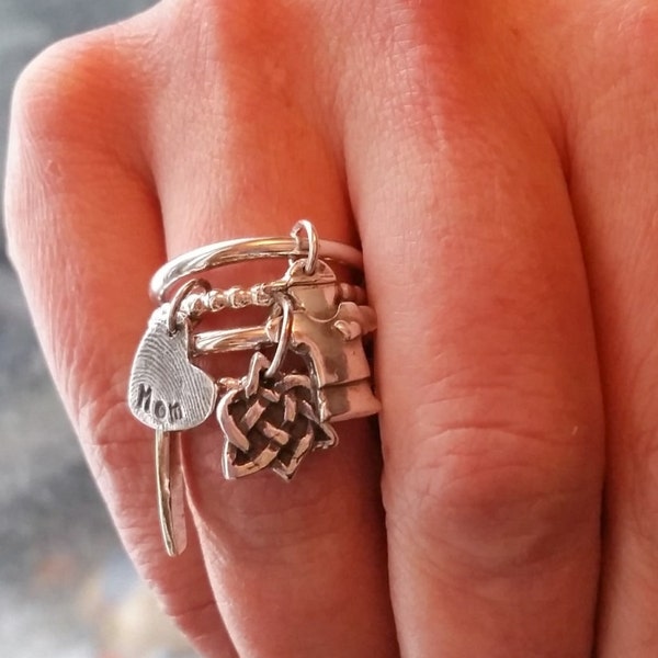 Dangle Charm Ring - Etsy