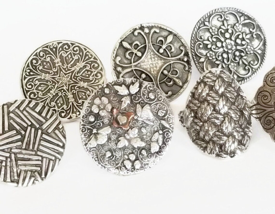 Sterling Silver,metal Clay Shield Ring,boho Ring,shield Ring,ooak Ring ...