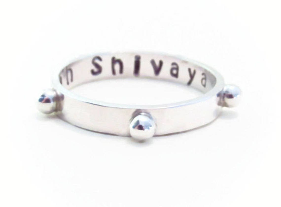 Sterling Silver Stack Rings,japa Ring, Mixed Metal Japa Ring,mantra ...