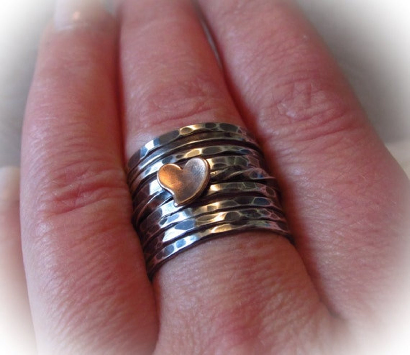 Rustic Ring,boho Ring,boho Jewelry,sterling Silver,stacking Ring,copper ...