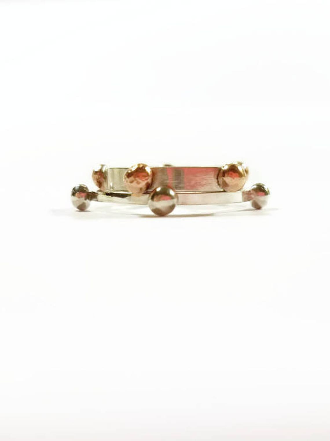 Sterling Silver Stack Rings,japa Ring, Mixed Metal Japa Ring,mantra ...