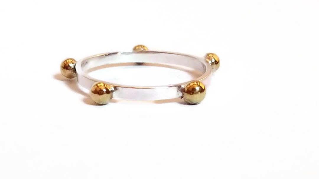 1.6mm Wide Japa Ring, Mixed Metal Japa Ring,mantra Repitition Ring ...