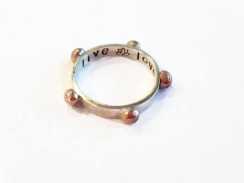 Sterling Silver Stack Rings,japa Ring, Mixed Metal Japa Ring,mantra ...