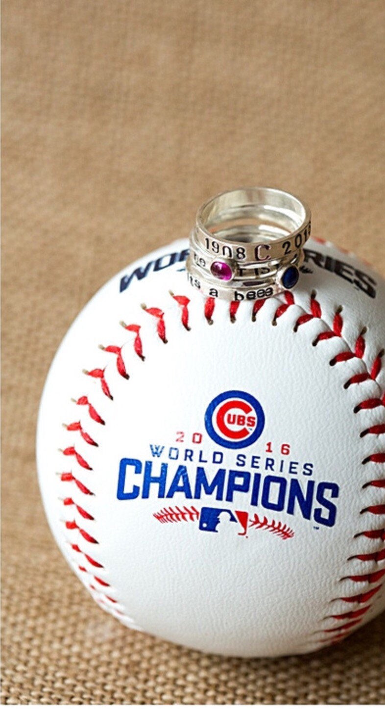Cubs Ring, Cubs Stack Rings,harry Caray,ruby Ring, World Series 2016 ...