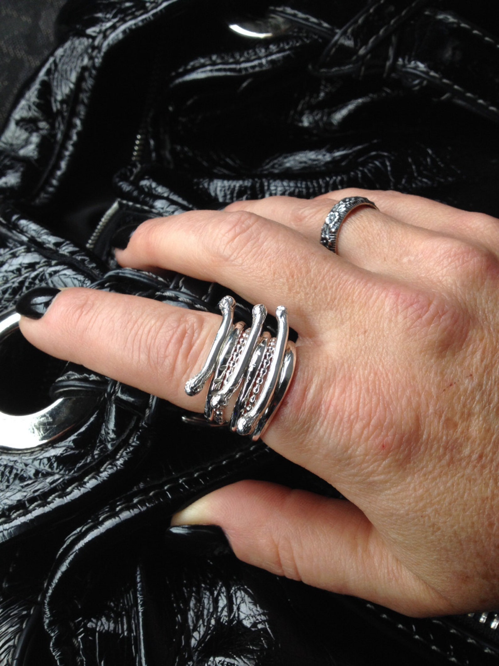 Silver Stack Ring Set Mother Ring One of a kind ring | Etsy