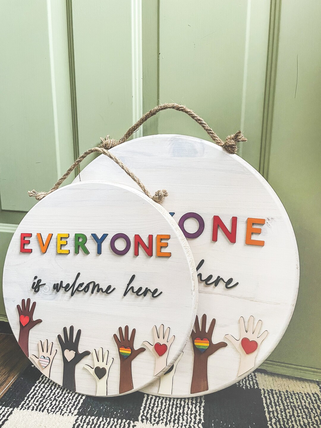 Everyone is Welcome Here Door Hanger, Laser Cut Door Hanger, Inclusive ...