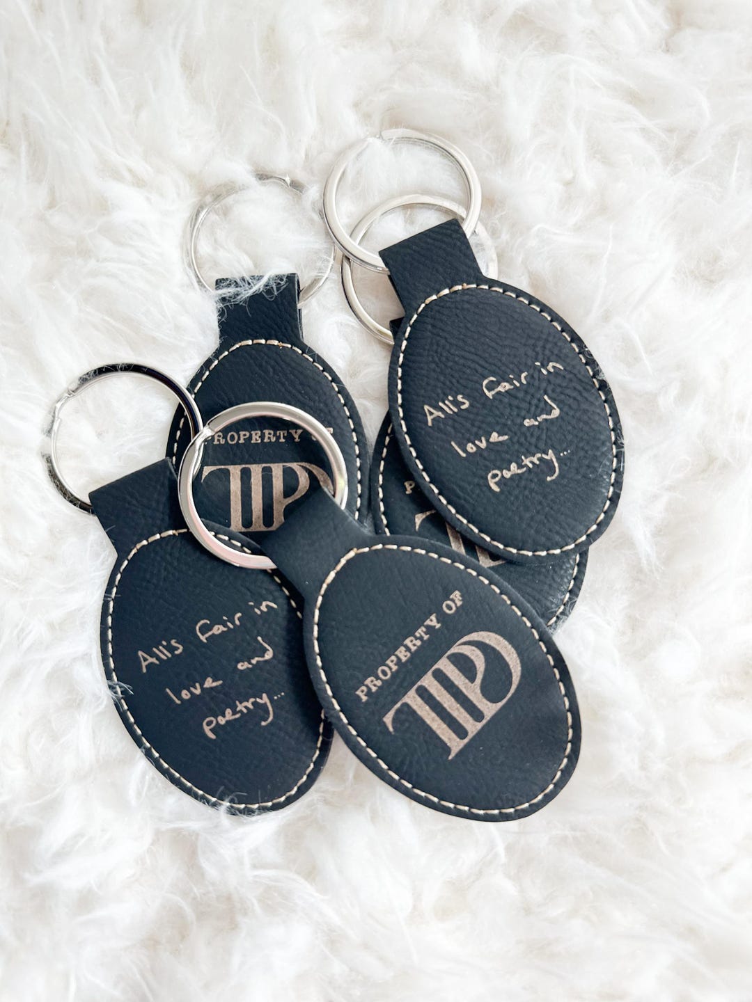 Laser Engraved Leatherette TTPD Keychain, Alls Fair in Love and Poetry ...
