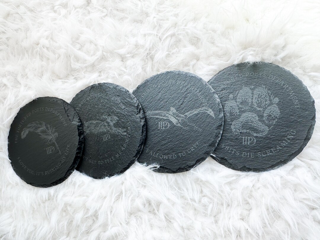 TTPD Set of Four Slate Coaster, Laser Engraved Variant Coaster, Swift ...
