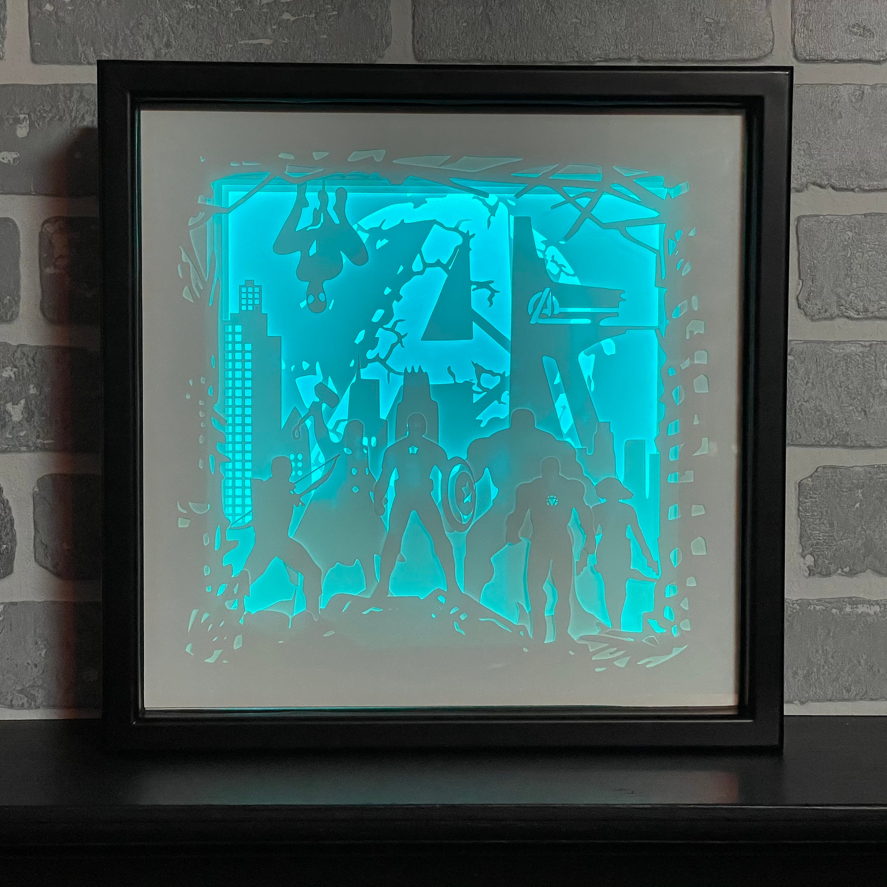 Avengers Shadow Box Light Box Captain America Hulk Thor | Etsy