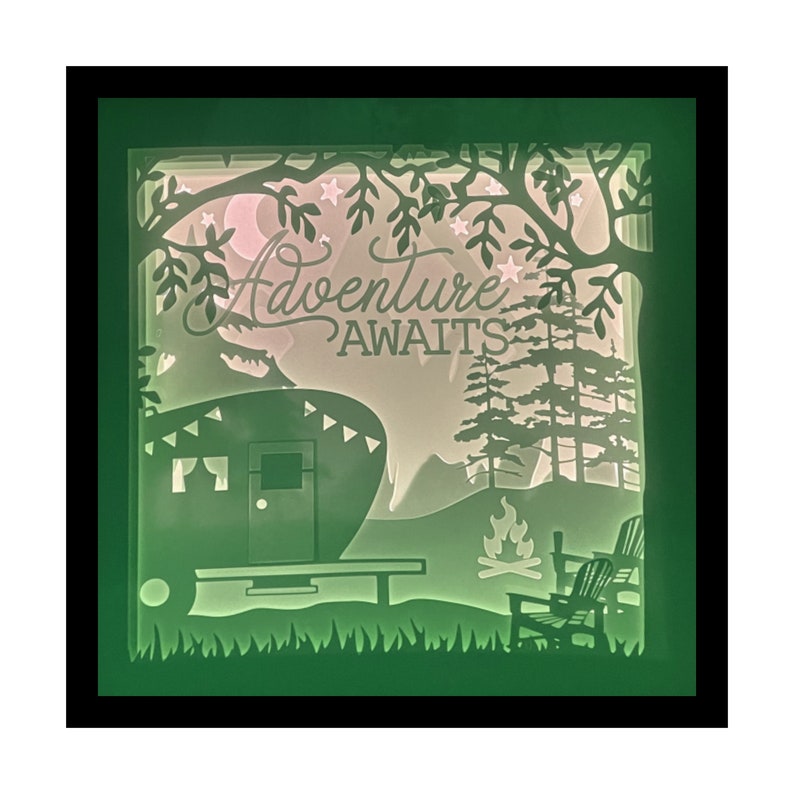 Camping Shadow Box Light Box - Digital Files - Etsy
