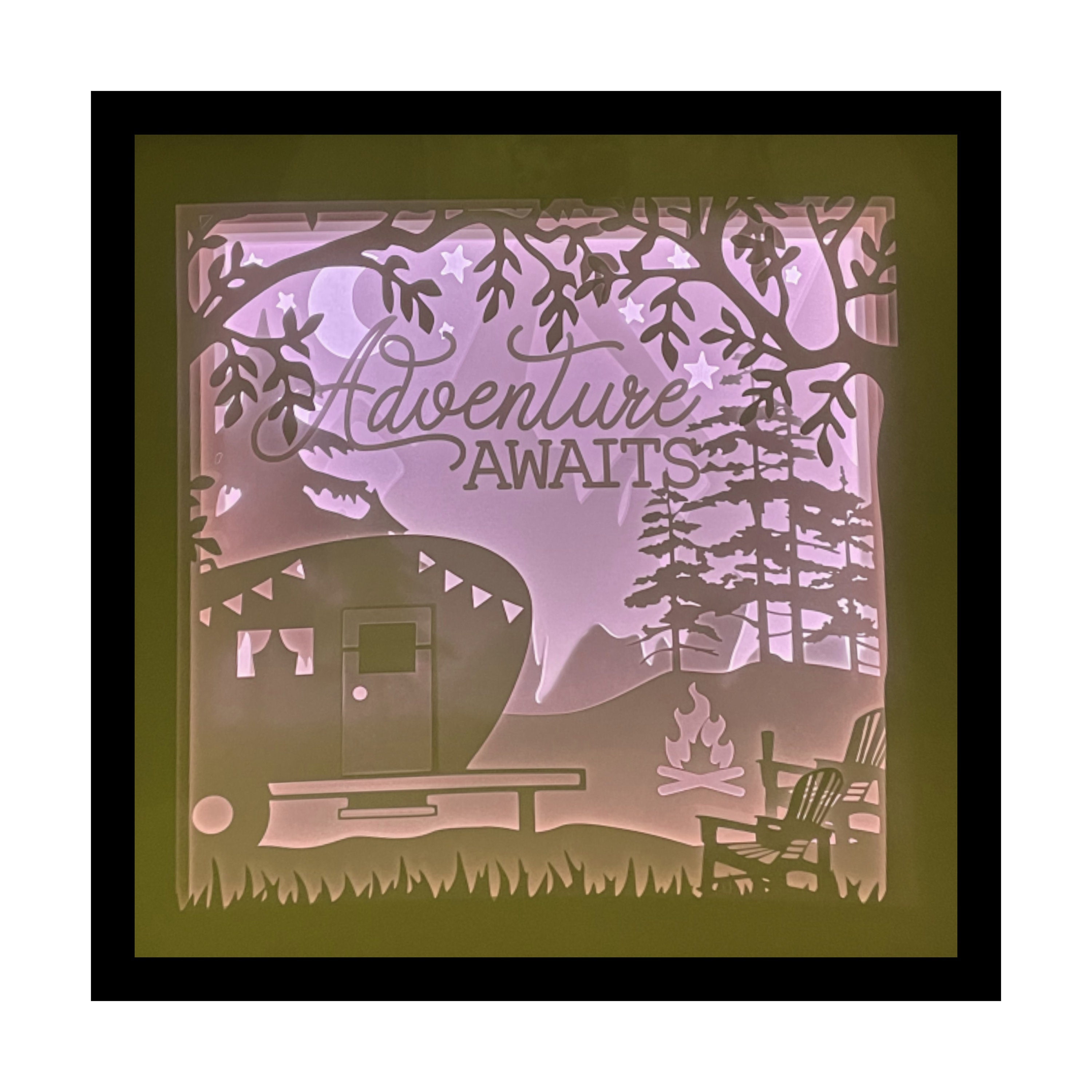 Camping Shadow Box Light Box - Digital Files - Etsy