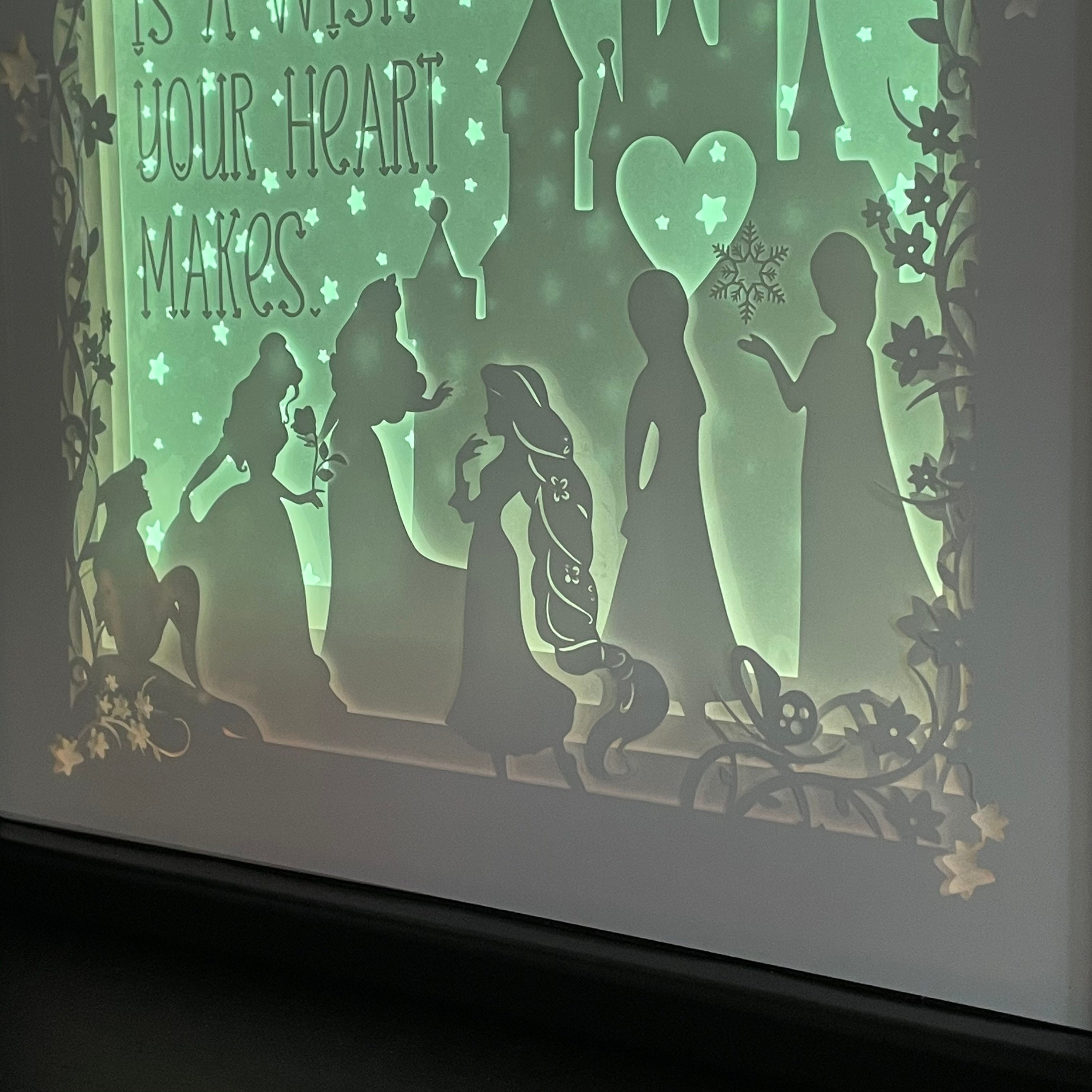 Disney Princess Light Box Shadow Box Elsa Anna Belle Ariel | Etsy