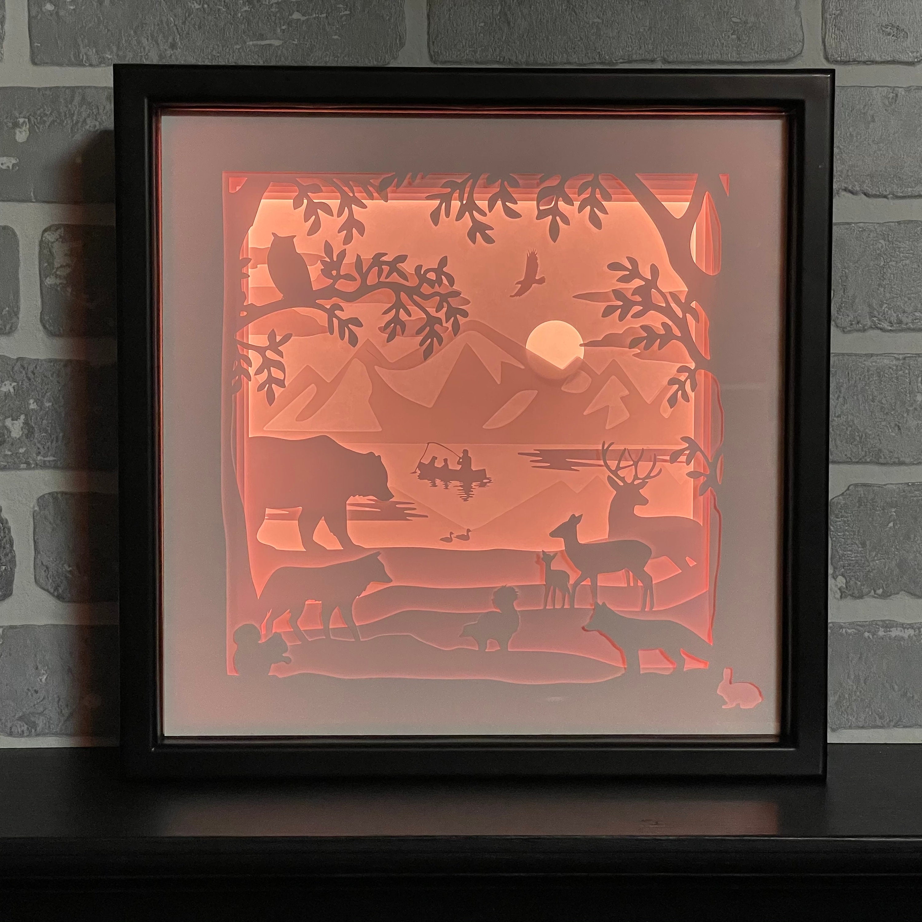 Woodland Creatures Shadow Box Light Box - Digital Files - Etsy