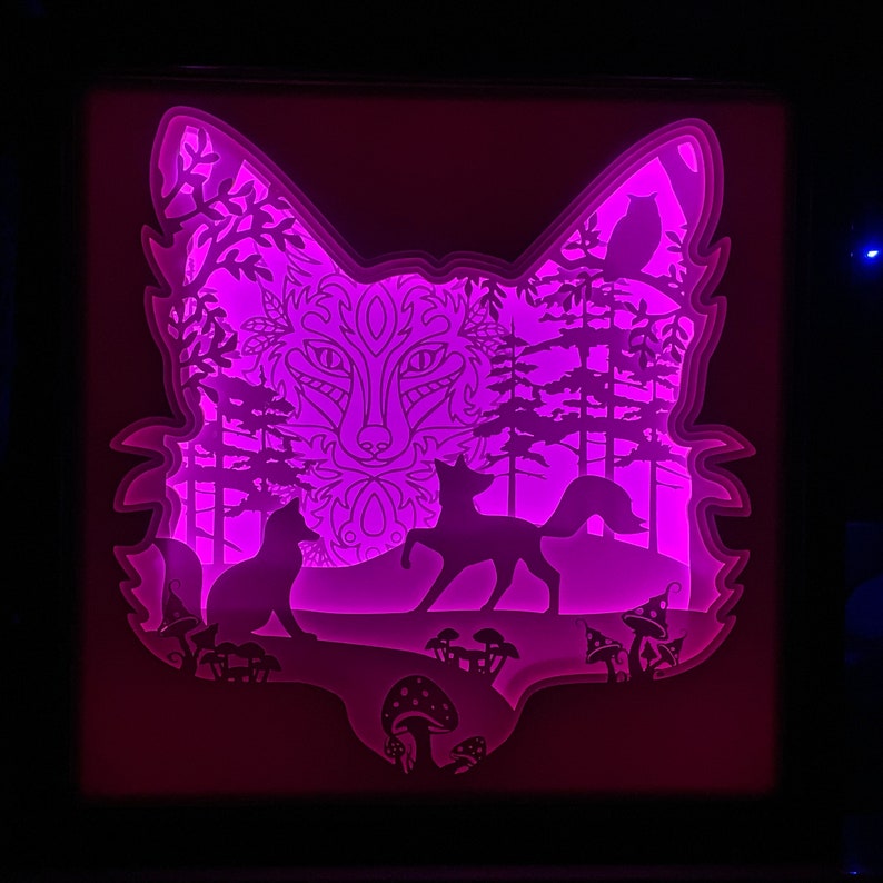 Fox Light Box Shadow Box - Digital Files - Etsy