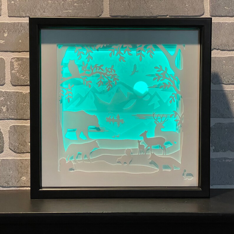 Woodland Creatures Shadow Box Light Box - Digital Files - Etsy